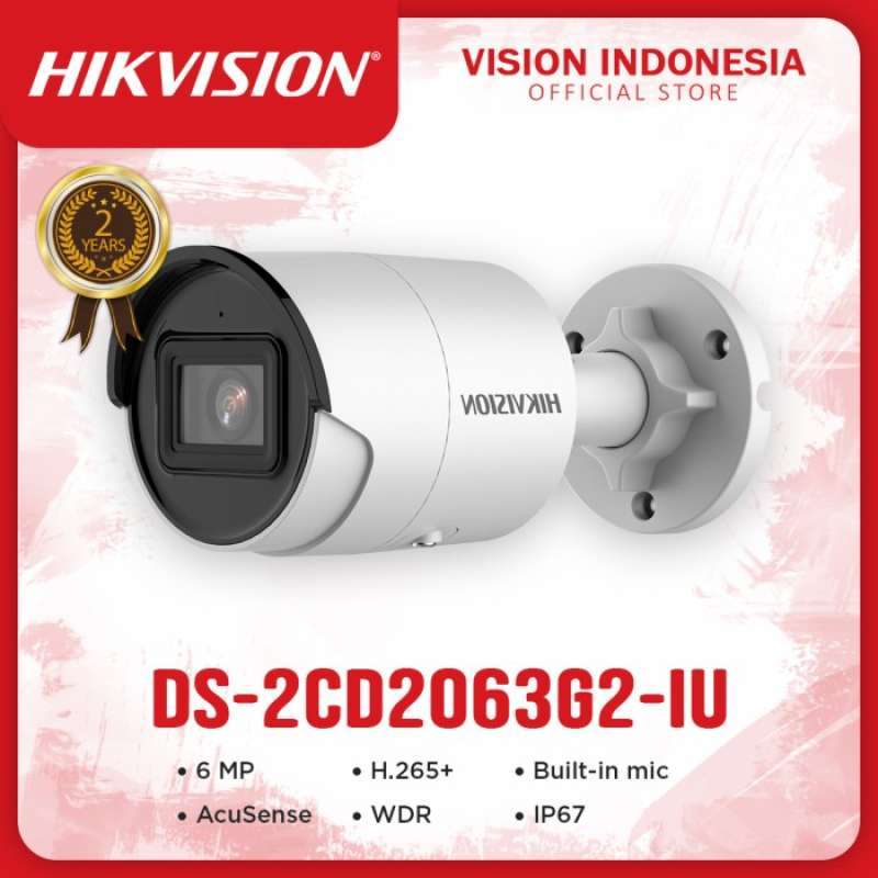 Promo Hikvision Ds 2cd2063g2 Iu Hikvision 6mp Acusense Audio Build In