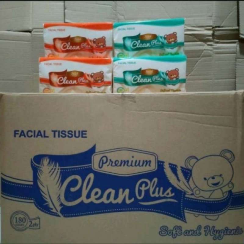 Promo Tisu Premium Clean Plus 180 Sheet 2Ply 1 Dus Isi 60 Pcs / Facial ...