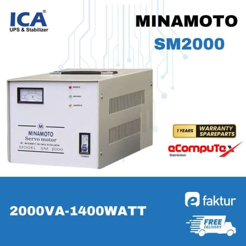 Jual STABILIZER MINAMOTO SM-2000 SM2000 / 2000VA 1400WATT SERVOMOTOR ...