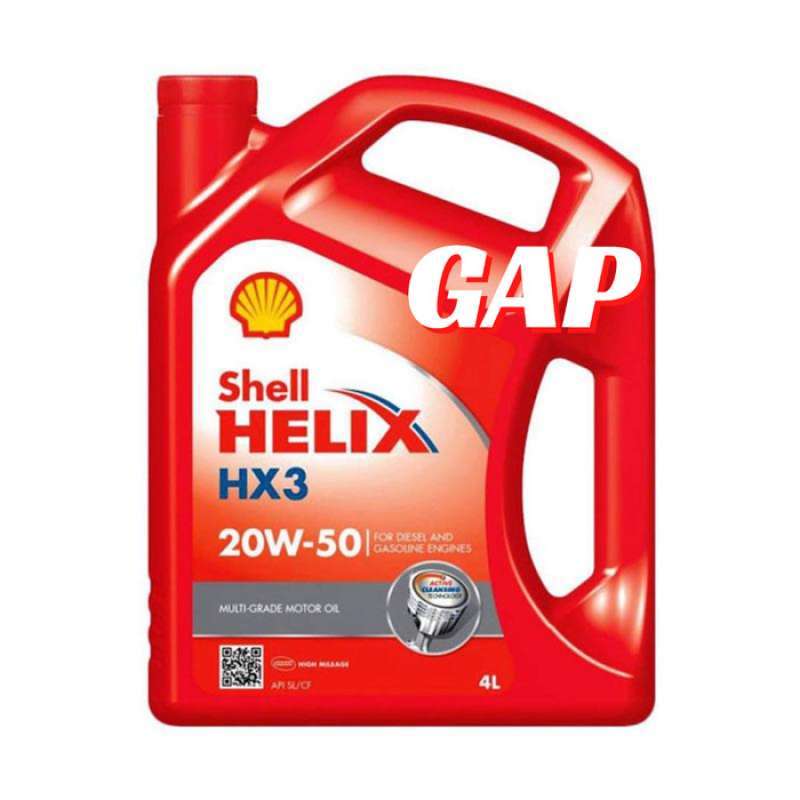 Promo 1 GALON OLI SHELL HELIX HX3 SAE 20W-50 [ 4 LITER ]/ OLI MESIN ...