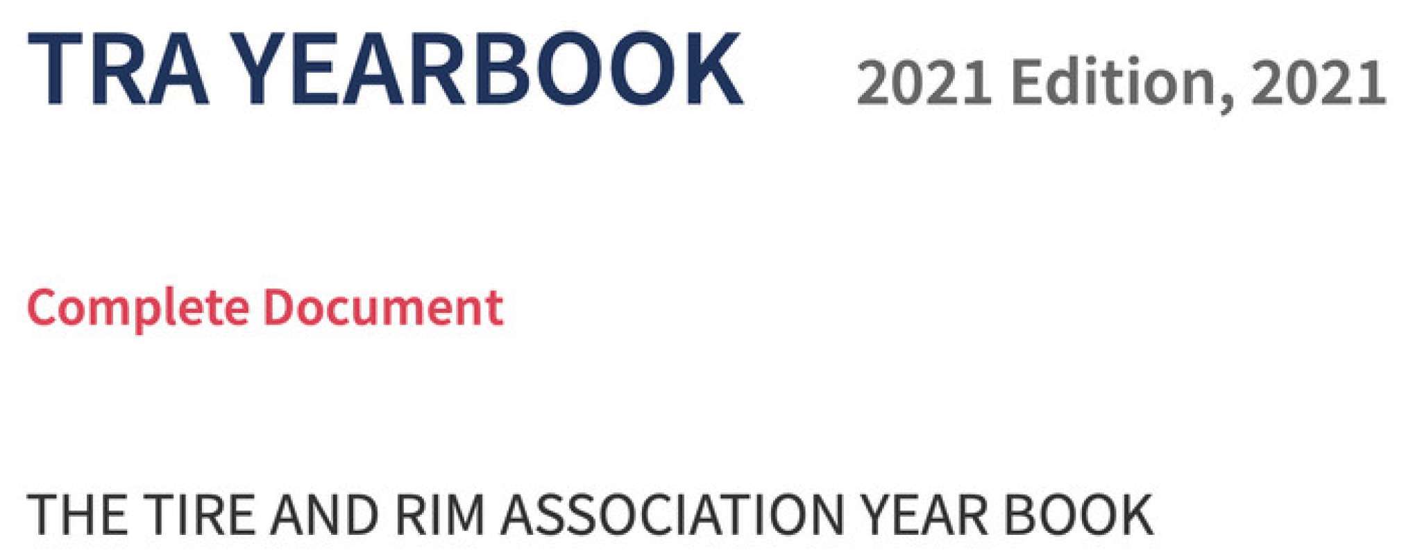 Promo Buku Standard Tra Yearbook Tire And Rim Association 2021 Edition ...