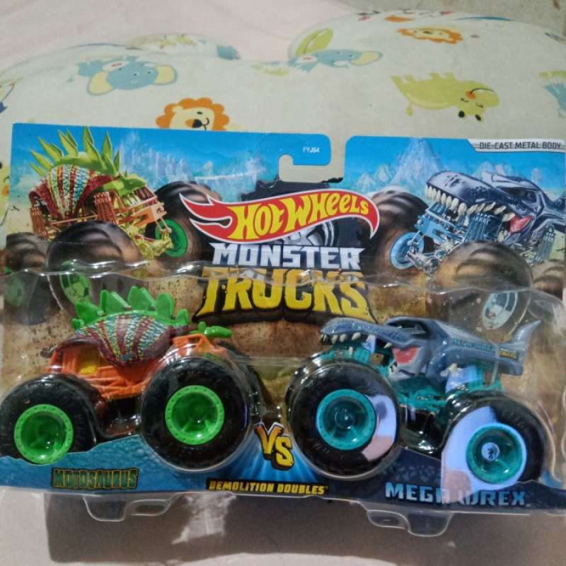 Promo Hotwheels Hot Wheels Monster Trucks Truck Motosaurus Vs Mega Wrex Diskon 17% di Seller ...