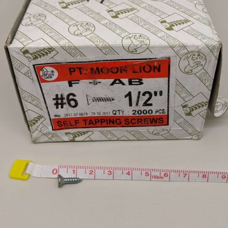 Promo Skrup Fab 6X1/2 Sekrup Taping Moon Lion Self Tapping Screws 1.3Cm ...