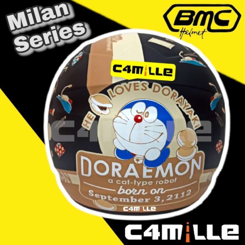 Promo Helm Bmc Milan Doraemon Reborn Black Doff Half Face Diskon 28% di ...