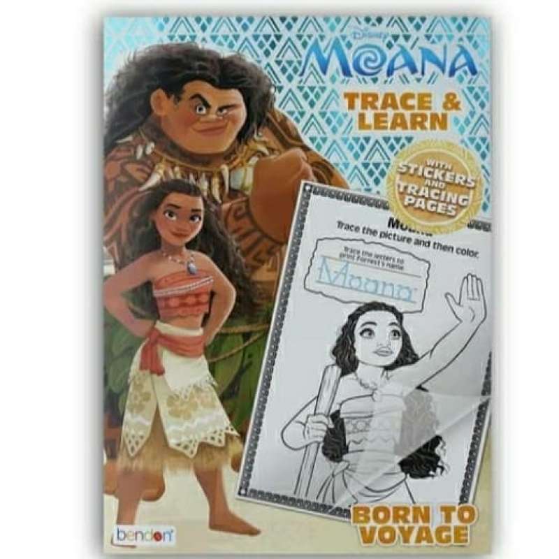 Jual buku activity sticker anak moana trace and learn / buku anak moana ...