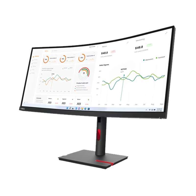 Jual Monitor LED Lenovo ThinkVision T34W-30 34 Curve WQHD 3440x1440 di ...
