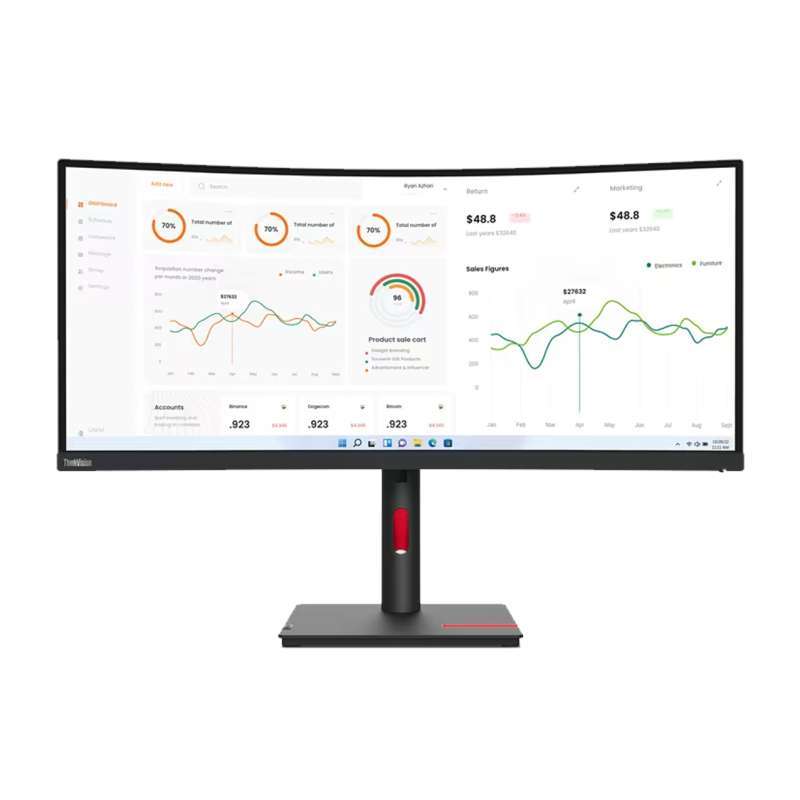 Jual Monitor LED Lenovo ThinkVision T34W-30 34 Curve WQHD 3440x1440 di ...