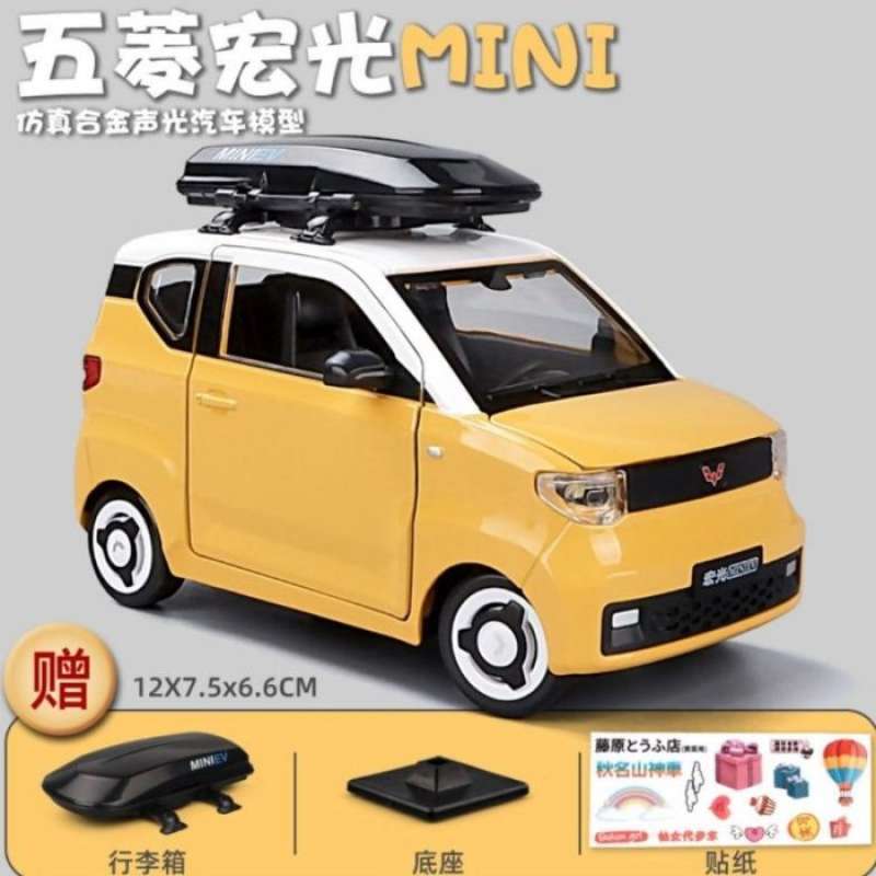 Promo DIECAST MOBIL WULING MINI EV 1:24 MINIATUR MOBIL LISTRIK MAINAN ...