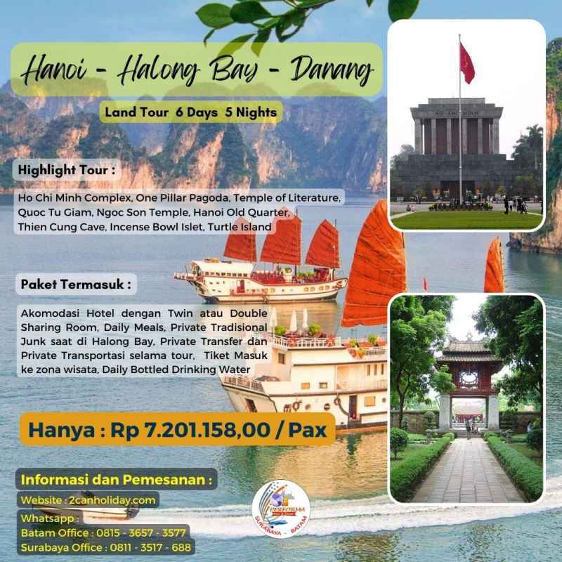 Jual Land Tour Vietnam (06avn005u) 6d5n Hanoi- Halong Bay-danang Di Seller 2canholiday.batam ...
