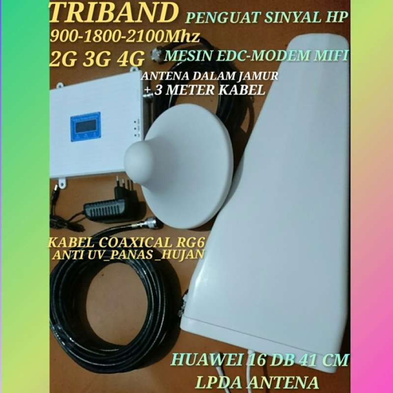 Jual Tri Band Repeater Booster 2g 3g 4g Penguat Sinyal Hp Edc Modem ...