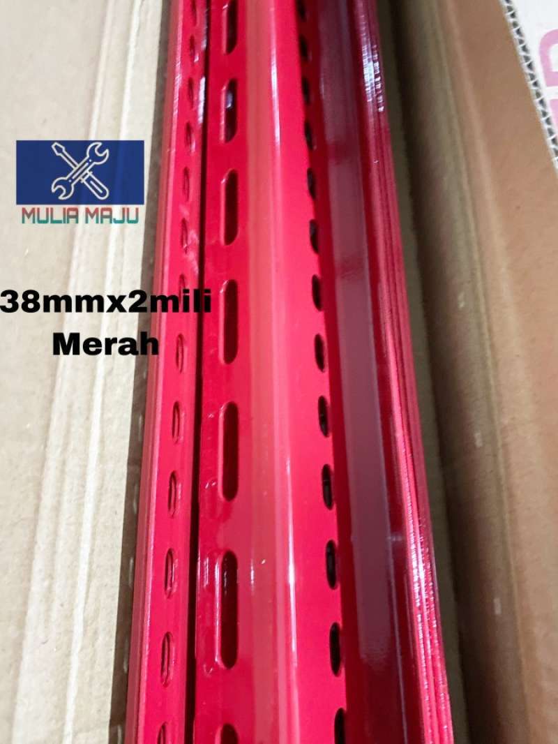 Promo Besi Siku Lubang 2Mili Merah /Besi Siku Rak 2Milix38Mmx3Meter ...