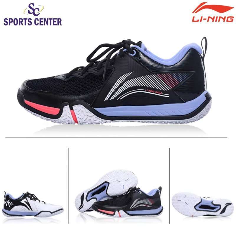 Promo New Sepatu Badminton Lining Saga Ii / 2 Lite Aytt003 Black White ...
