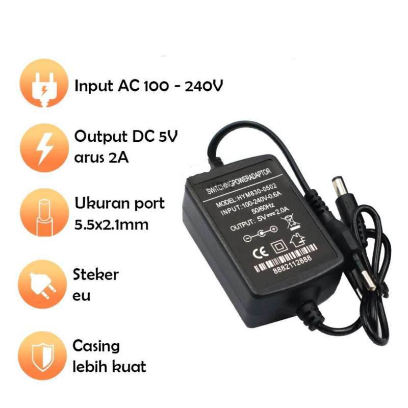 Jual Adaptor Htb 5v 2a Media Converter Adaptor Htb 5volt 2ampera Di ...