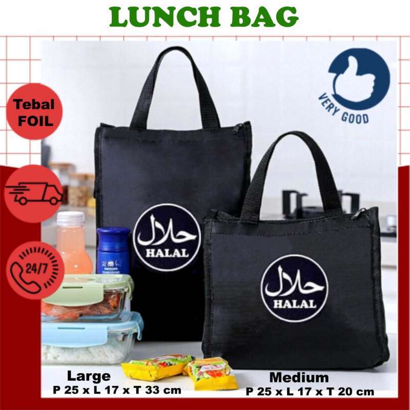 Jual PROMO Tas Tulisan Bahasa Arab Halal Lunch Tote Bag Food Box ...