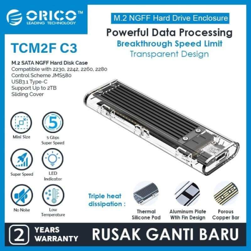 Promo Co M.2 Sata Casing / Enclosure Tcm2f-c3 Ngff Ssd Portable M2 ...