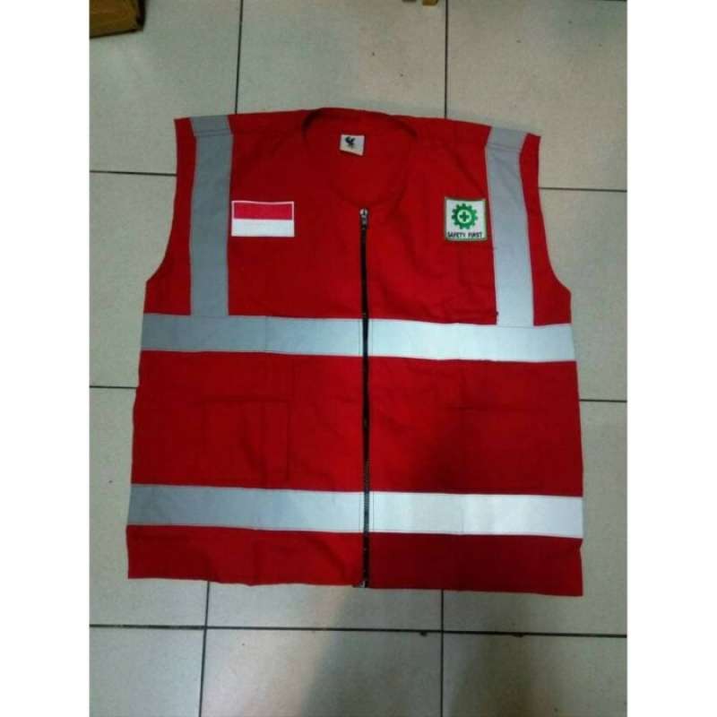 Promo Rompi Safety Bahan American Drill + Logo K3 Dan Bendera Murah ...