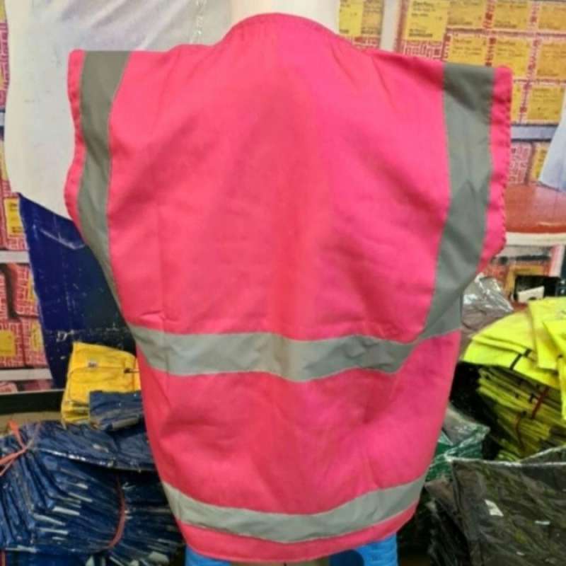 Promo Rompi Kerja Proyek / Rompi Drill Pink + Logo Bendera N Logo K3 ...