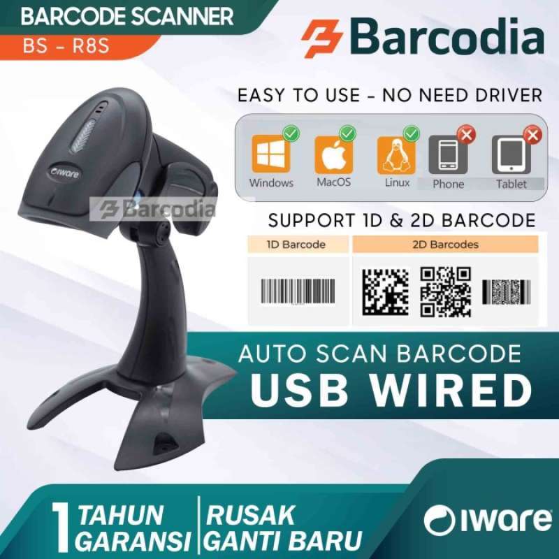Promo BARCODE SCANNER E-FAKTUR QR CODE 2D/1D IWARE R8S USB Diskon 23% ...