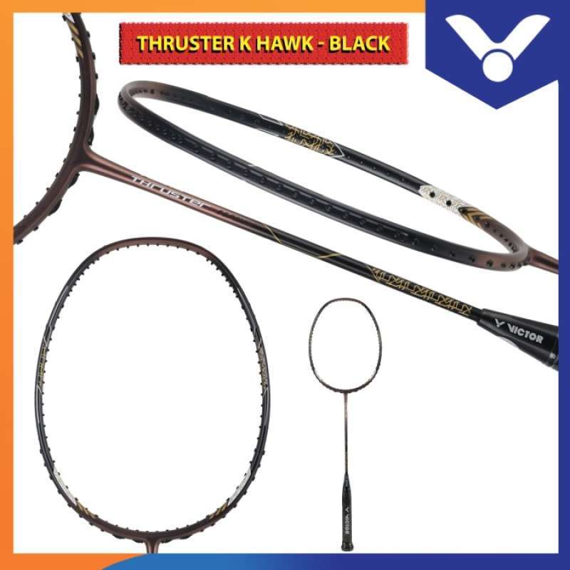 Jual VICTOR THRUSTER K-HAWK BLACK RAKET BADMINTON ORIGINAL - 5U Paket ...