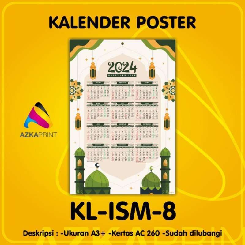 Jual Kalender poster ISLAMI - Kalender dinding aesthetic 2024 - KL-ISM-8 di Seller Graha Premier ...