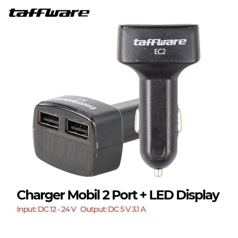 Jual Dual Usb Car Charger 3.1a With Led Display Ec2 Charging Adapter ...