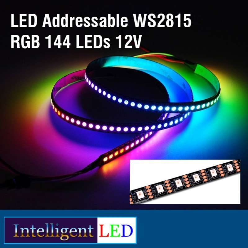 Promo LED Addressable WS2815 RGB 144 LEDs/Meter 12V Black PCB 1 Meter Diskon 23% di Seller ...