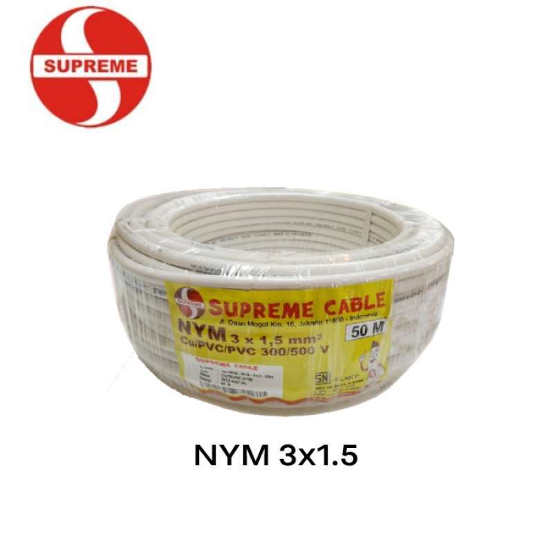 Promo Kabel Listrik Supreme 3X1.5 3X1,5 Nym Isi 3 Kawat Tembaga 50 ...