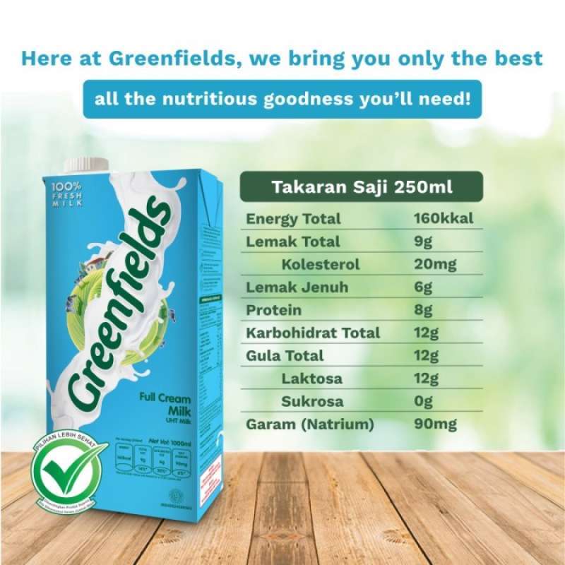 Jual Susu Greenfields Full Cream 1 Liter - ( Harga 1 Dus Isi 12 ) Di Seller Pilihlah Aku Toserba ...