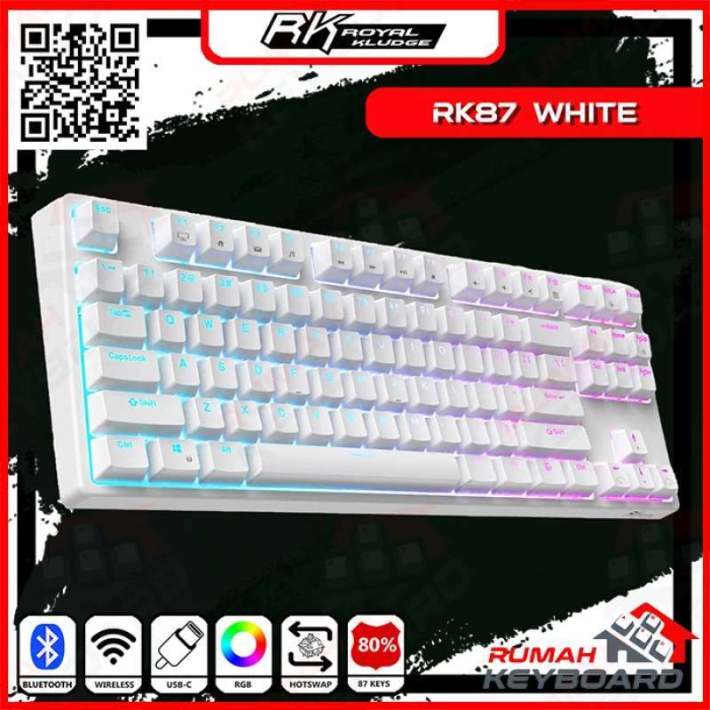 Jual Royal Kludge - Rk87 - 3 Mode - Rgb - White - Mechanical Keyboard ...