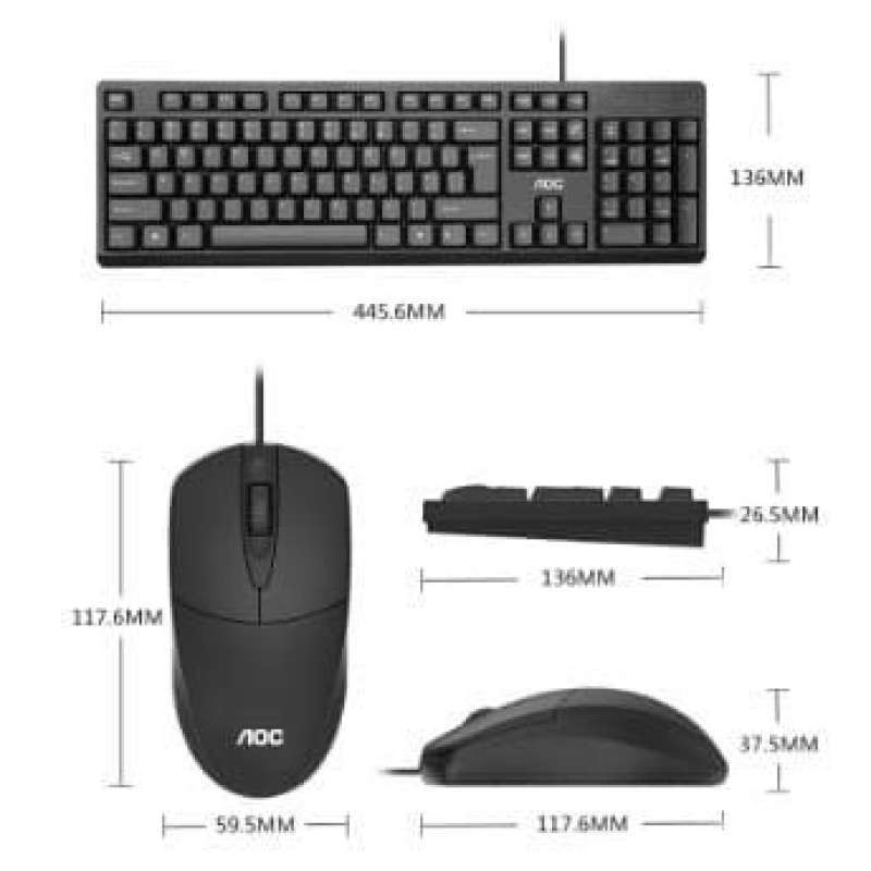 Jual Aoc Keyboard & Mouse Combo Km160 / Km-160 - Original Product Di ...