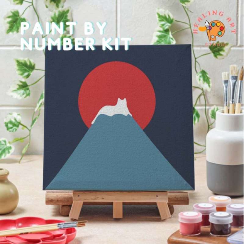 Promo Paint by number lukisan kucing gurun versi 2 canvas 20x20 cm ...