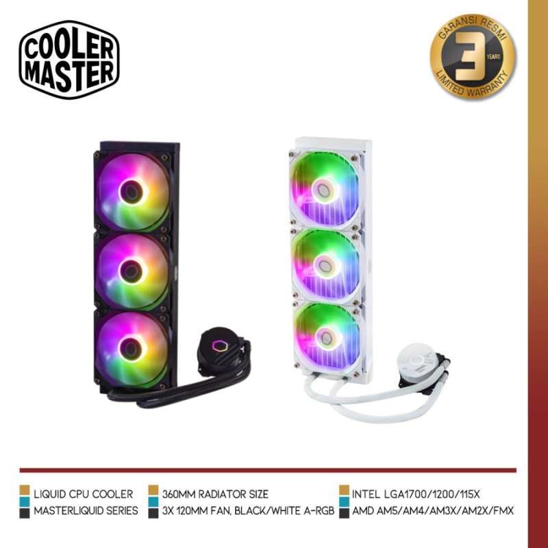 Jual FAN PROCESSOR COOLER MASTER ML360L CORE ARGB MASTERLIQUID CPU ...