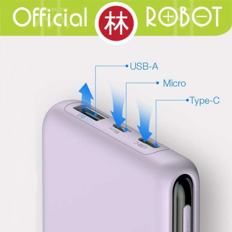 Jual Robot Rt180 10000mah Dual Input Type-c & Micro Usb Power Bank Di ...
