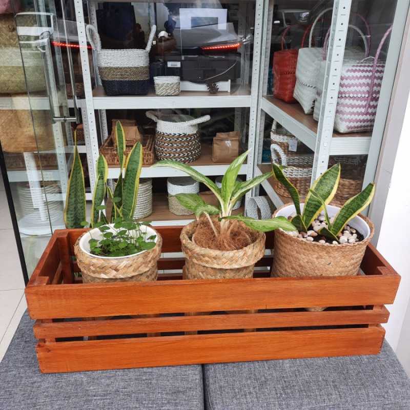 Promo POT VAS BUNGA KAYU / PLANTER BOX / RAK POT KAYU PANJANG / BOX ...
