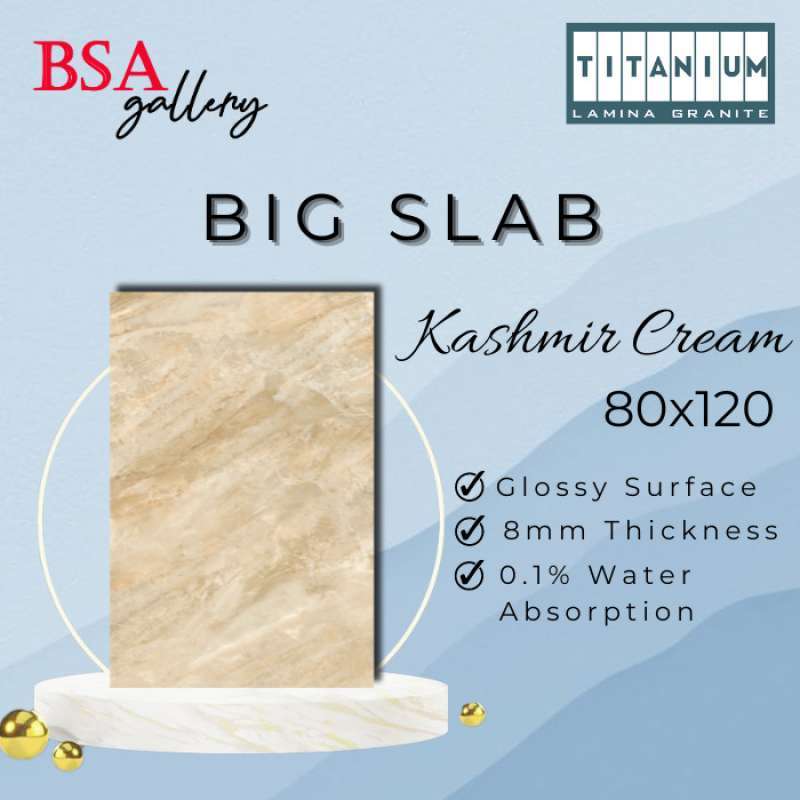 Jual Granit Big Slab Titanium Kashmir Cream 80x120 Glossy Granite Top ...