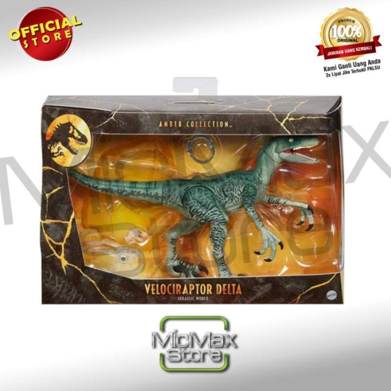 Promo Jurassic World Amber Collection Velociraptor Delta GJN94 Diskon ...