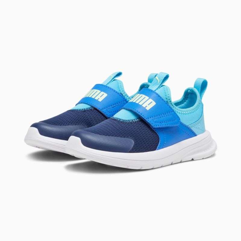 Promo Puma Kids Evolve Slip On Ps Persian Blue-bright Aqua-spring ...
