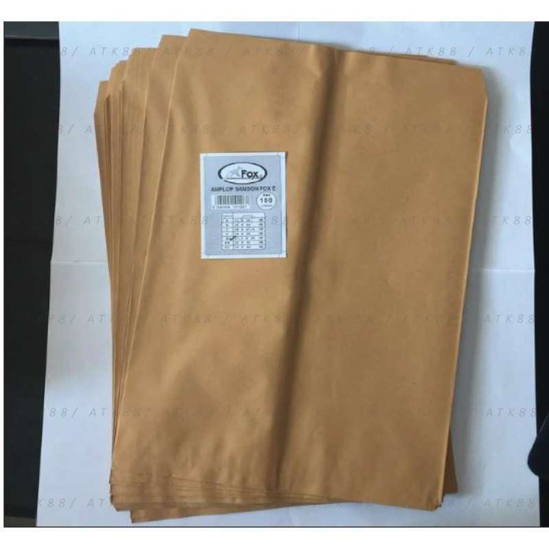 Jual Amplop Coklat / Samson Fox E (Map) isi 100 Buah di Seller Pusat ...