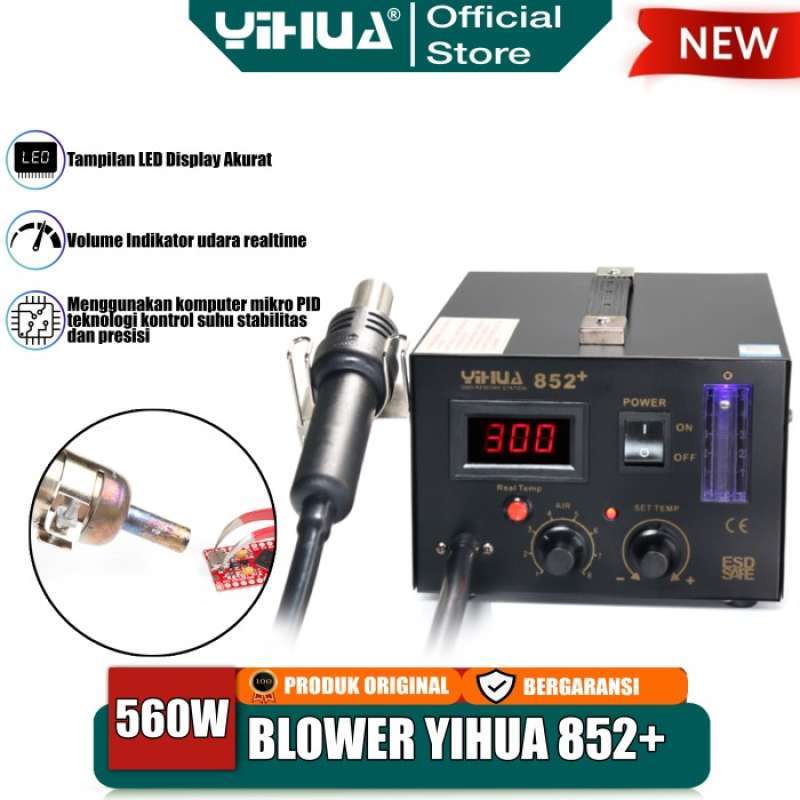 Promo Yihua 852+ Blower Solder Uap Hot Air Gun Smd Rework Digital ...