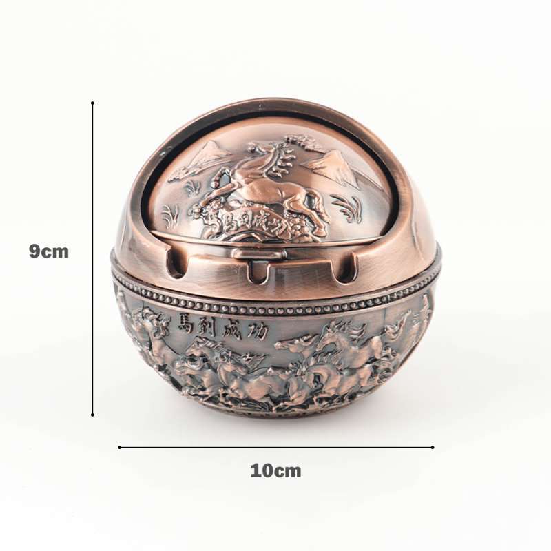 Jual Asbak Rokok Logam Retro Tahan Angin Dengan Tutup Gaya Eropa ...