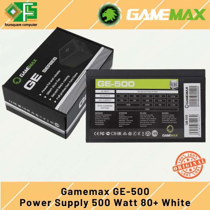 Jual Power Supply Gamemax Ge-500 - 500 Watt Di Seller Foursquare ...