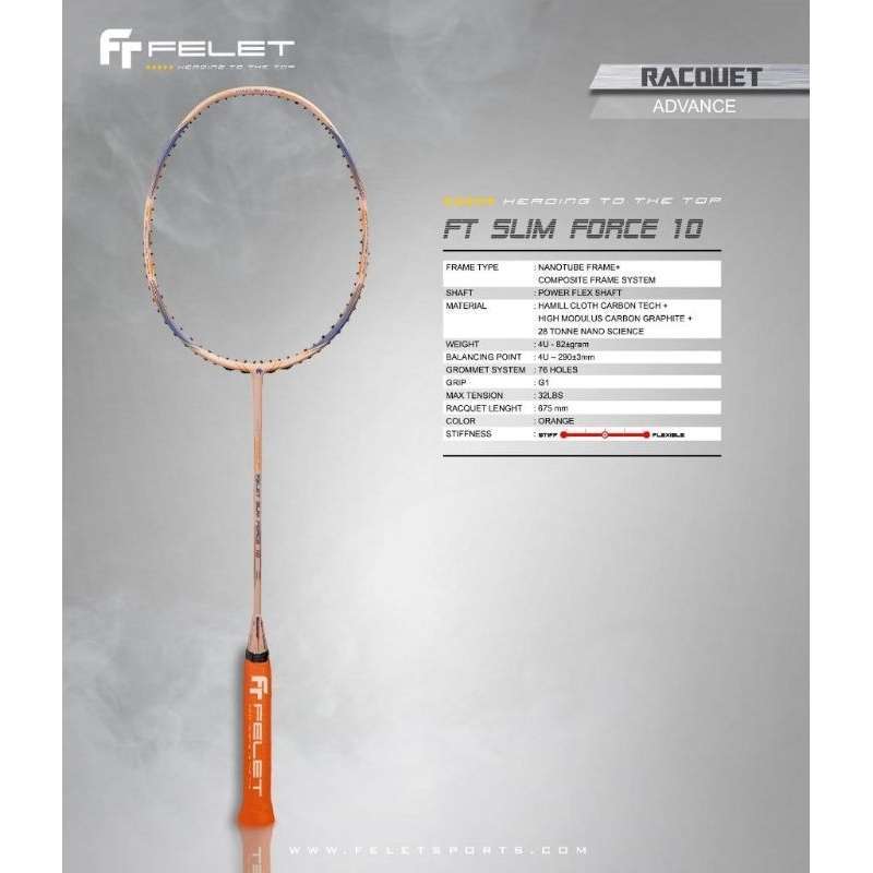 Jual Raket Felet Badminton Bulutangkis Felet Slim Force 10 Original Di ...
