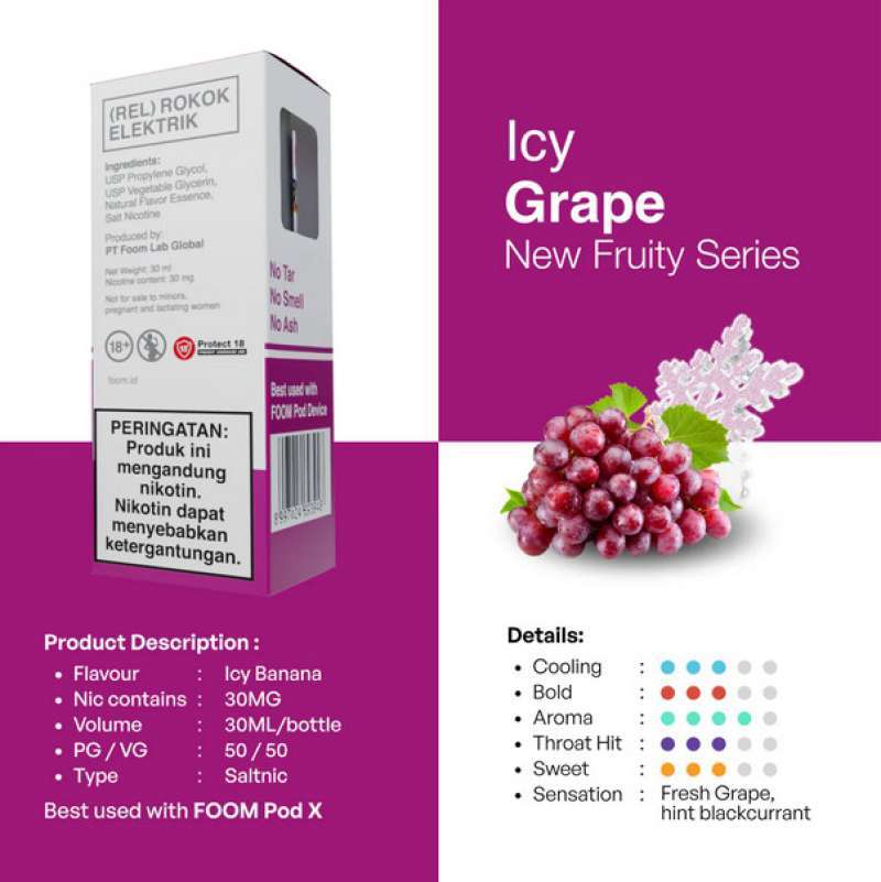 Jual Foom Icy Grape Salt Nic 30mg 30ml Ice Fruity Series Di Seller ...