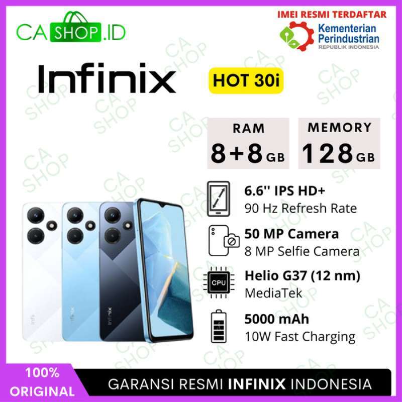 Jual Infinix Hot 30i - 8GB 128GB (8/128) New Original Garansi Resmi di Seller CASHOP.ID OFFICIAL ...