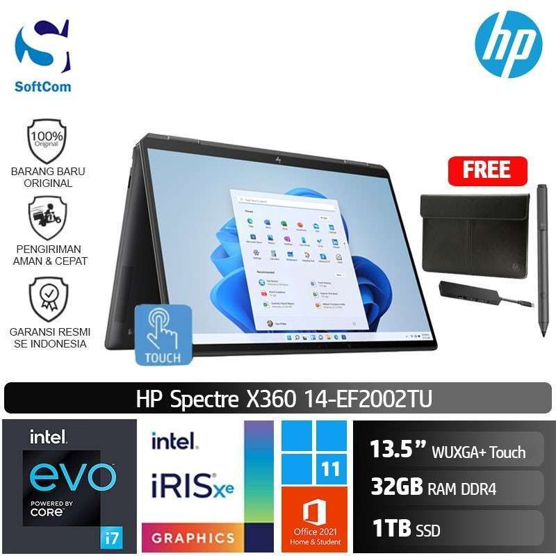 Promo Hp Spectre X360 14 Ef2002tu Laptop 2 In 1 [core I7-1355u Evo/32gb ...