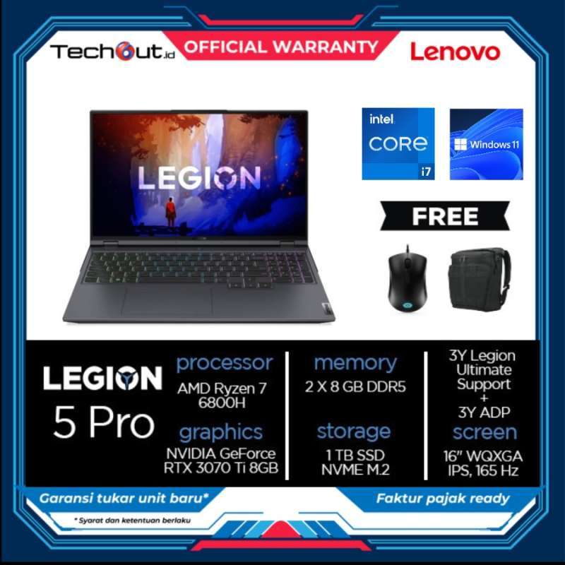 Jual Lenovo Legion 5i Pro I7 12700h 16gb 1tbssd Rtx3070ti 8gb 240hz 16qhd Di Seller Techout ...