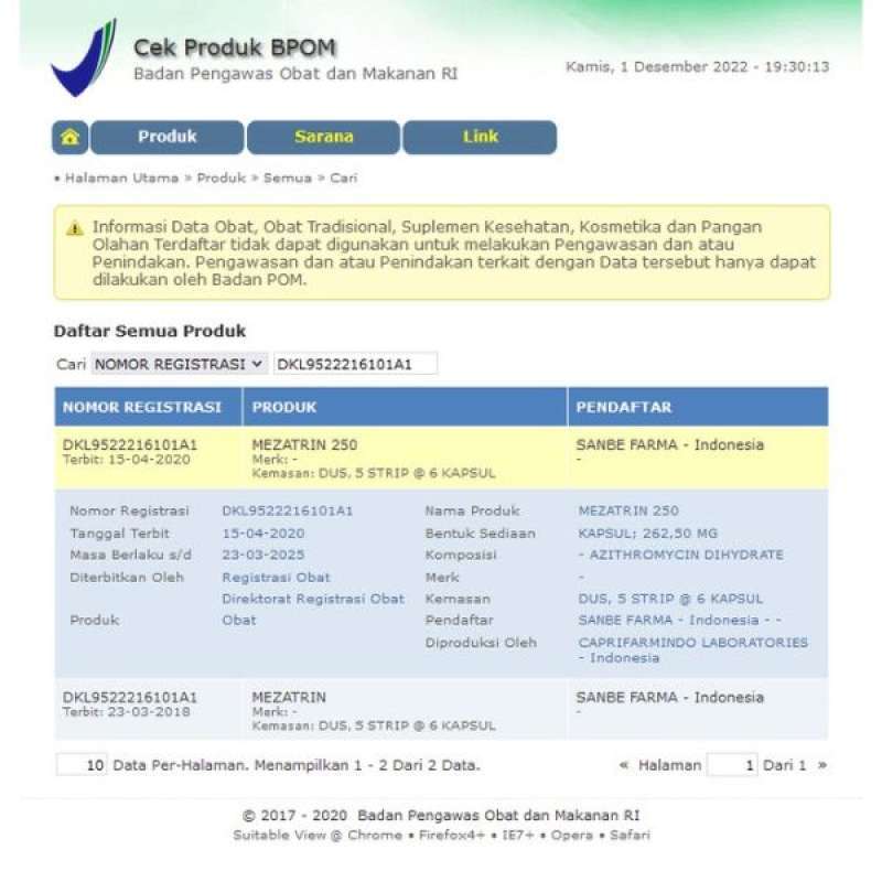 Jual Mezatrin 250 Mg 6 Kapsul Di Seller Apotek Mandjur Official Store ...