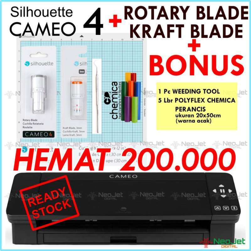 Jual Paket Hemat Mesin Cutting Silhouette Cameo 4 Pisau Rotary Kraft ...