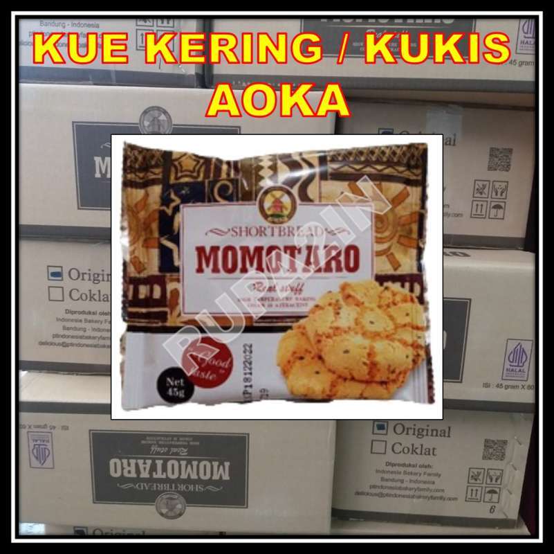Jual Roti Biskuit Kering AOKA Kukis Momotaro Shortbread Cookies rasa ...