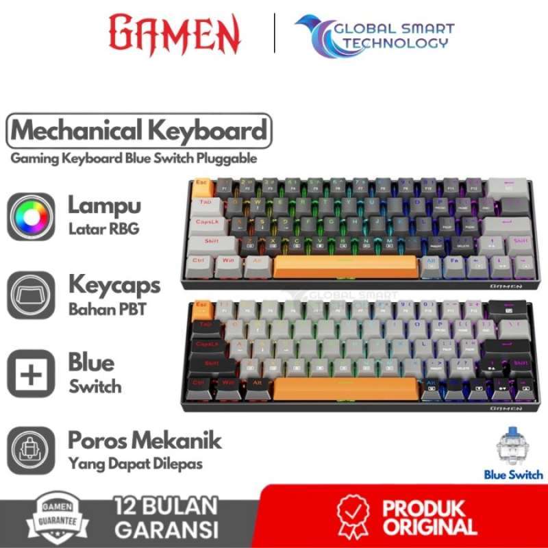 Promo GAMEN Titan III Mechanical Pluggable Switch Blue Gaming Keyboard ...